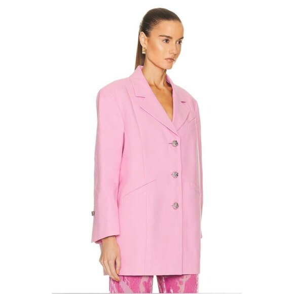 Ganni | Jackets & Coats | Ganni Cotton Suiting Oversized Blazer Lilac ...